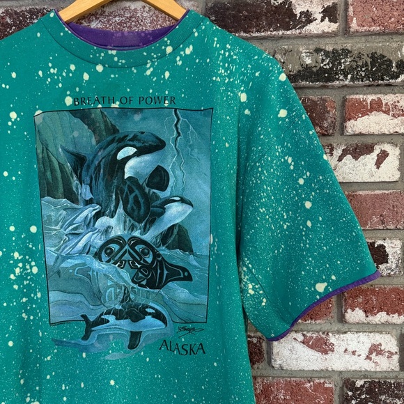 Belton | Shirts | Vintage Alaska Breath Of Power Orca Whales Bleach ...
